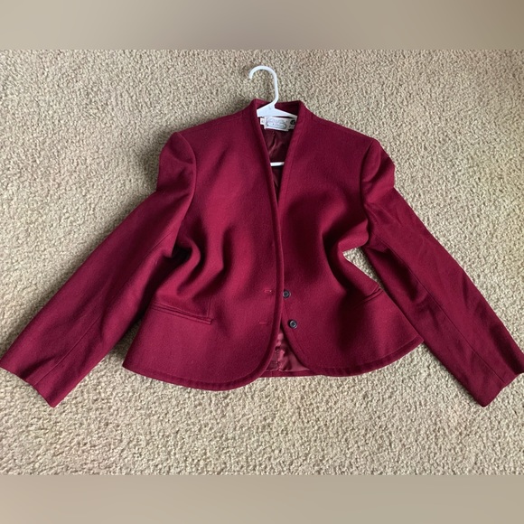 Jackets & Coats | Wine Color Wool Women Blazers | Poshmark